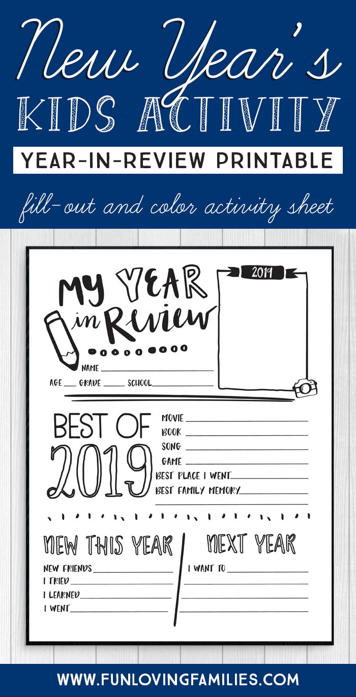 2019 Year In Review Printable For Kids Fun Loving Families
