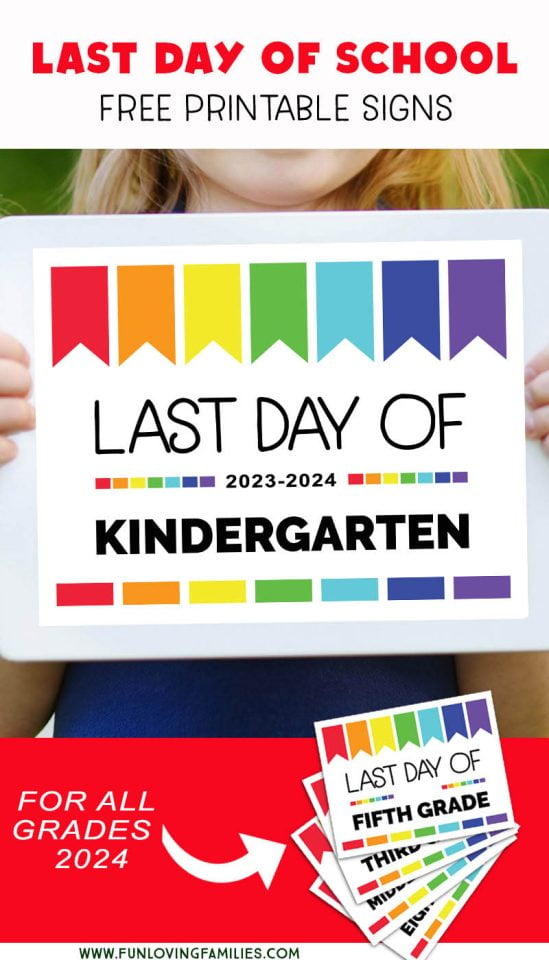 Free Printable Last Day of School Signs for All Grades 2024