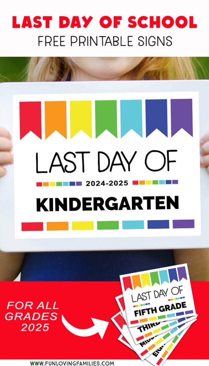 Free Printable Last Day of School Signs for All Grades 2024