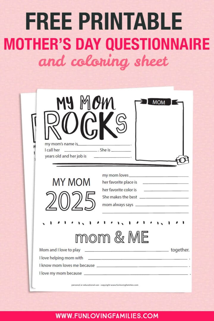 Mother's Day Questionnaire: 2025 All About Mom Printable