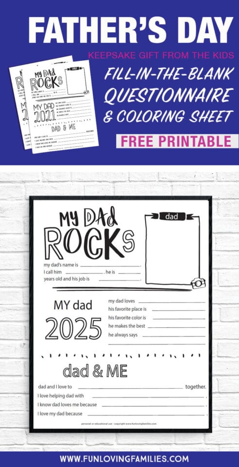 Father's Day Questionnaire Printable 2025: Free Download