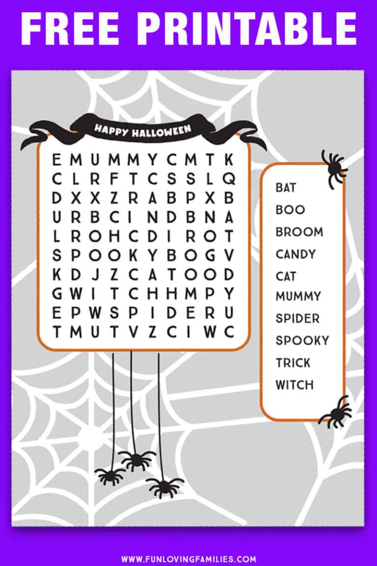 Halloween Word Search Printables - Fun Loving Families
