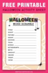 Halloween Word Scramble Activity Sheet - Fun Loving Families