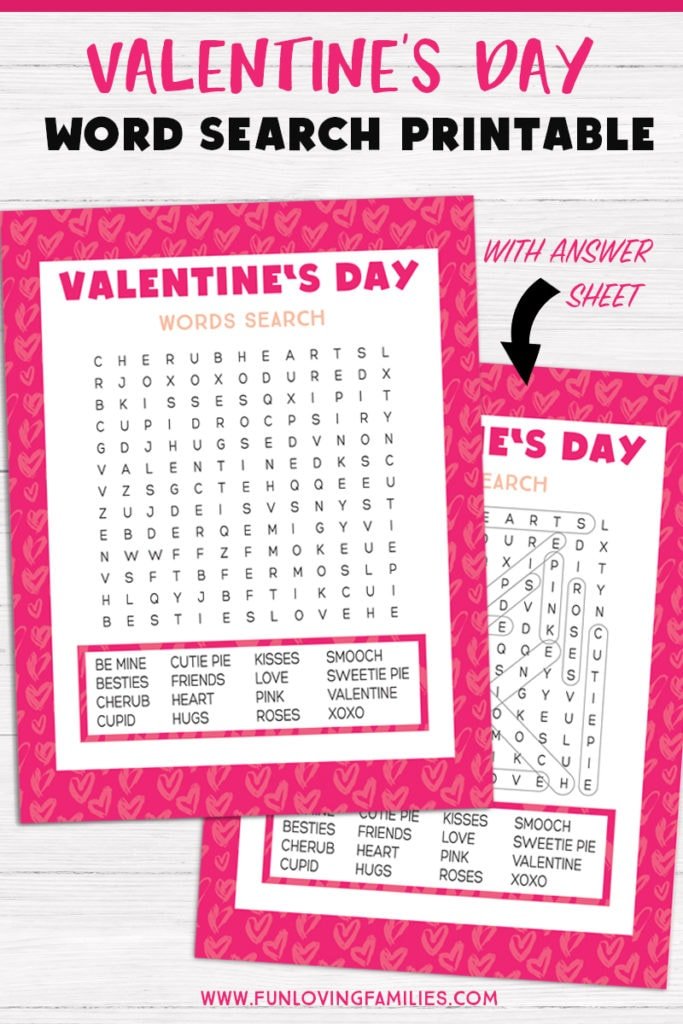 Valentine's Day Word Search Printable PDF - Fun Loving Families