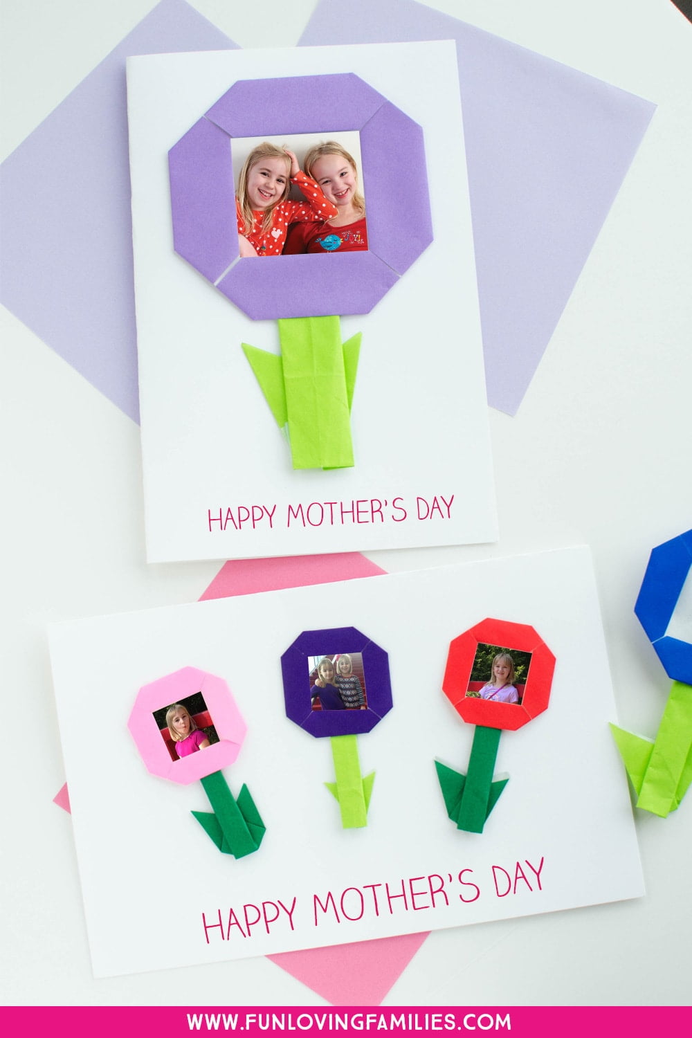Origami Flower Homemade Cards for Mother's Day - Fun Loving Families