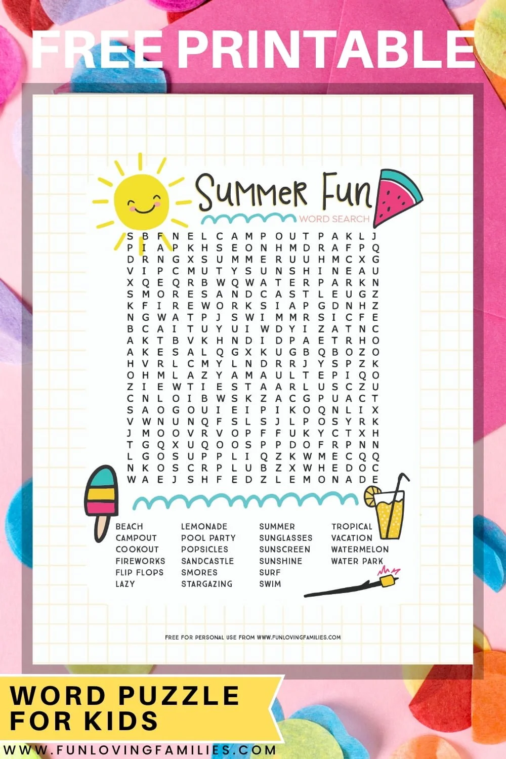 Printable Summer Word Search Summer Word Search Interactive Worksheet Printable Summer Word Search Summer Word Search Interactive Worksheet