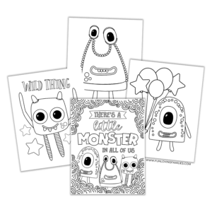 Monster Coloring Pages: 4 Cute and Silly Monsters for Kids (Free ...