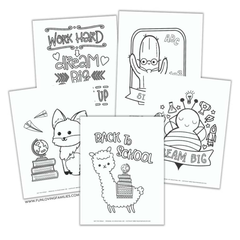 Printable Back to School Coloring Pages - Fun Loving Families