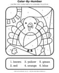 Thanksgiving Color By Number Printable Kids Activity - Fun Loving Families