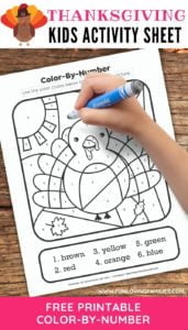 Thanksgiving Color By Number Printable Kids Activity - Fun Loving Families