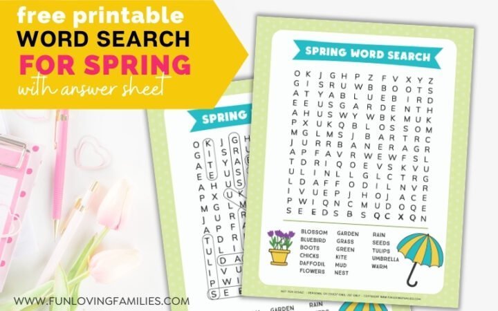 Spring Word Search: Free Printable Activity Sheet for Kids - Fun Loving ...