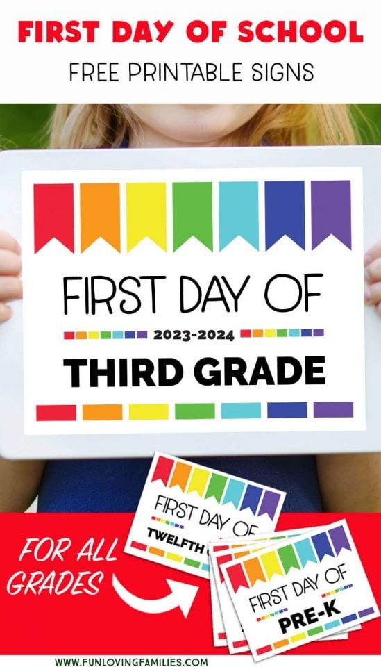 First Day of School Signs 2023-2024: Free Printables for All Grades