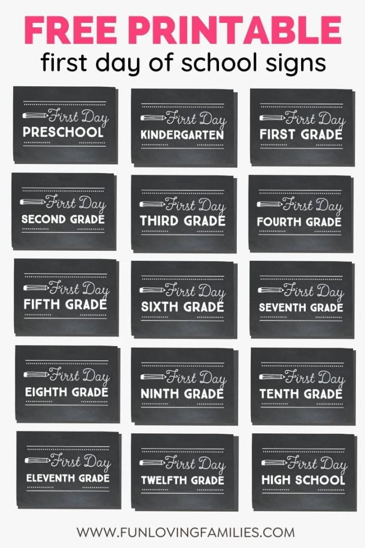 First Day of School Signs 2025-2026: Free Printables for All Grades