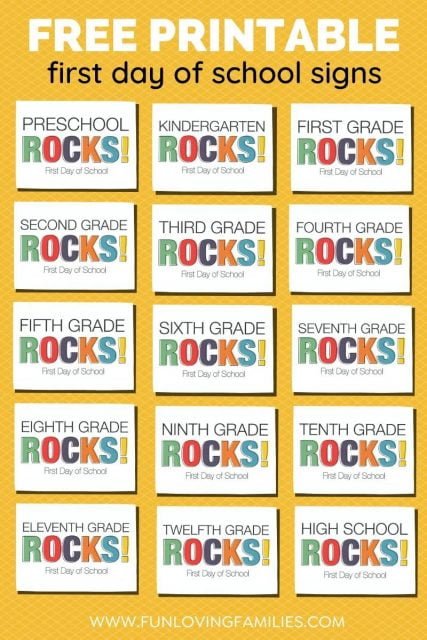 First Day of School Signs 2025-2026: Free Printables for All Grades