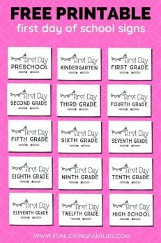 First Day of School Signs 2025-2026: Free Printables for All Grades
