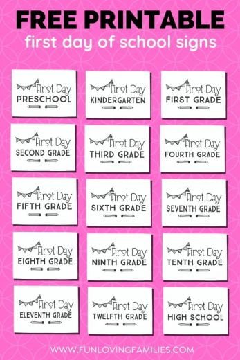 First Day of School Signs 2024-2025: Free Printables for All Grades