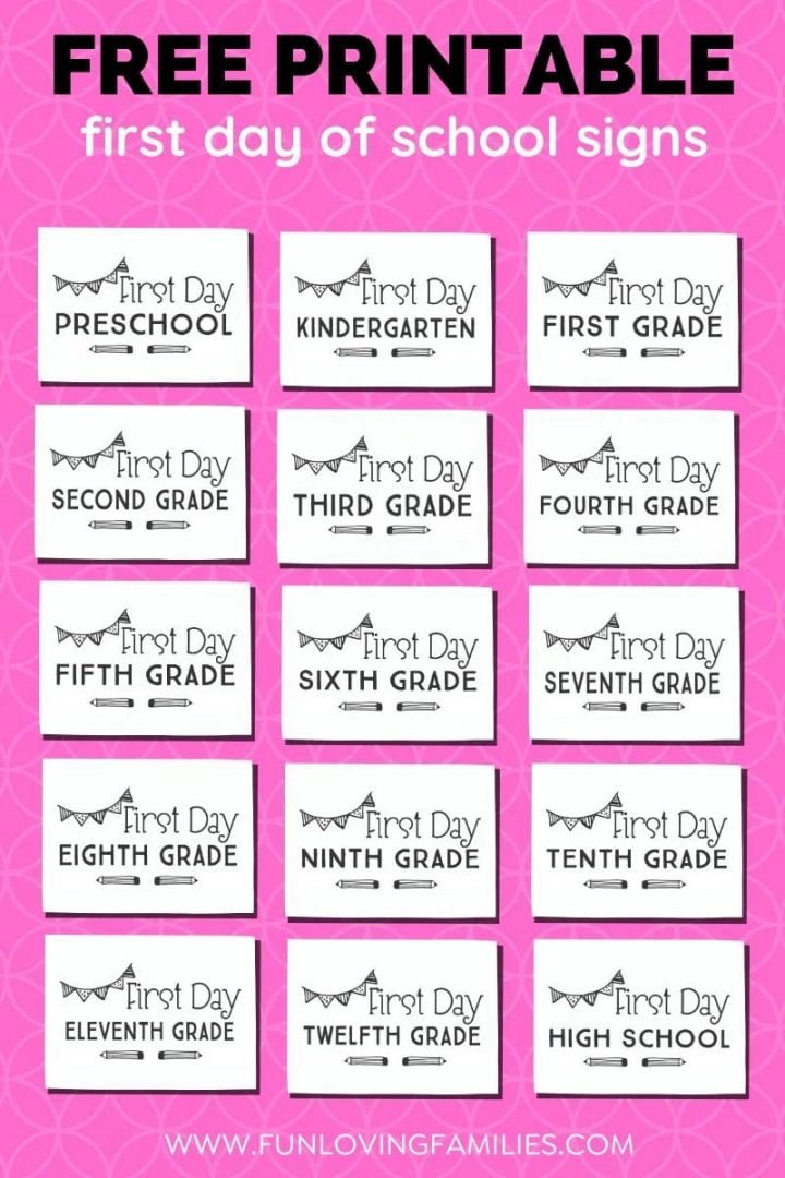 First Day of School Signs 2026-2027: Free Printables for All Grades