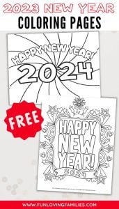 Happy New Year Coloring Pages for 2024 - Fun Loving Families